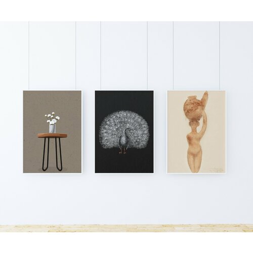 Набор плакатов "Совеменное искусство" 3 шт. / Набор интерьерных постеров формата А2 (40х60 см) без рамы