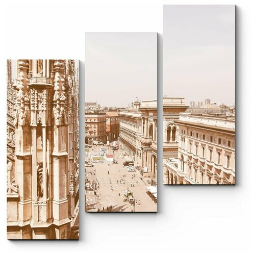Модульная картина Винтажное фото Милана 110x117