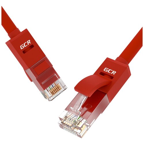 Патч-корд 3м для интернета UTP GCR 10 Гбит/с кат 6 RJ45M красный