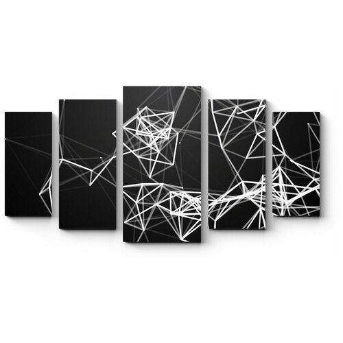 Модульная картина Сияющие линии на черном 180x99