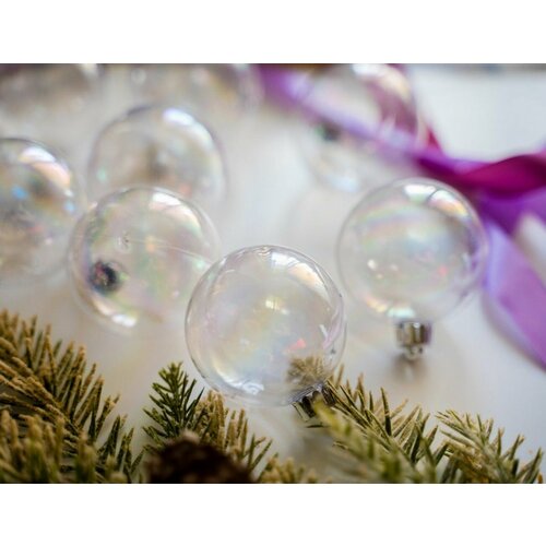 Набор пластиковых шаров SCINTILLA, цвет: прозрачный перламутр, 40-60 мм, упаковка 30 шт, Winter Deco 023086
