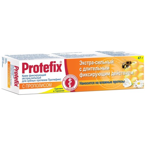 Protefix крем фиксирующий экстра-сильный с прополисом, 40 мл, прополис