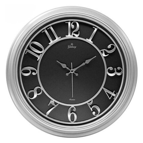 Часы настенные кварцевые GALAXY 1963, серый/черный