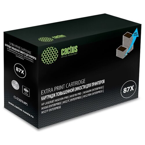 Тонер Картридж Cactus CS-CF287X черный (24000стр.) для HP LJ M506dn/M506n/M506x