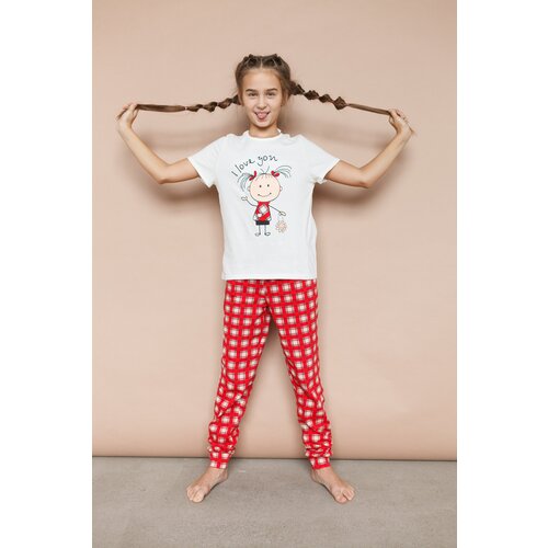 Пижама  Трикотажные сезоны, размер 146, красный, бежевый