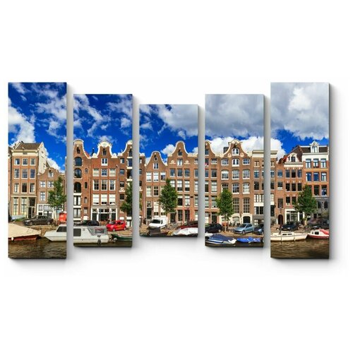 Модульная картина Отличный день для прогулки по каналам Амстердама 160x96