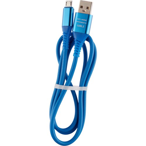 Дата-кабель Smartbuy 8pin кабель в резиновой оплетке Gear, 1м. металлический наконечник, <2А (iK-512ERGbox blue), коробка, синий