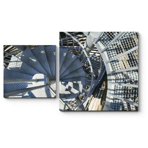 Модульная картина Металлическая винтовая лестница150x90