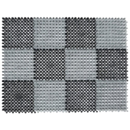 Придверный коврик SunStep Травка, черно-серый, 0.56 х 0.42 м