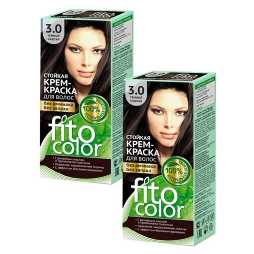 Fito косметик Fitocolor крем-краска для волос набор 2 шт., 3.0 тёмный каштан, 115 мл