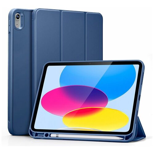 Чехол книжка ESR Rebound Pencil Case для iPad 10th Generation - Navy Blue, насыщенный синий