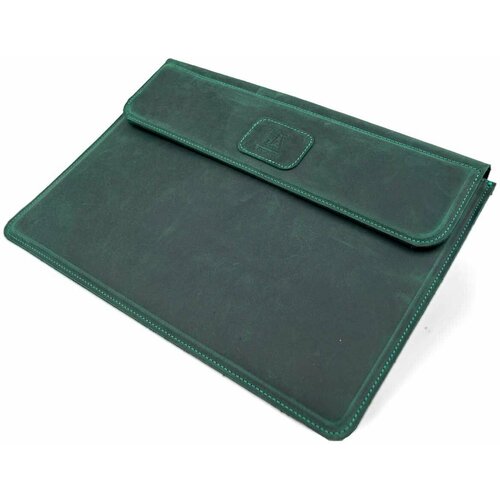 Кожаный Чехол J.Audmorr для ноутбука до 13.6" (Macbook 13, air/pro, m1, m2) зеленый, NewPort 13 Pine