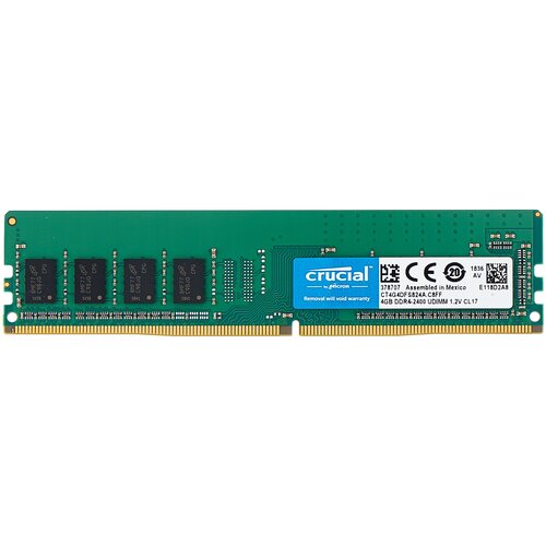 Оперативная память Crucial 4 ГБ DDR4 2400 МГц DIMM CL17 CT4G4DFS824A