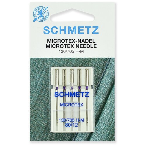Schmetz Microtex 130/705 H-M 80/12 особо острые, серебристый, 5 шт.