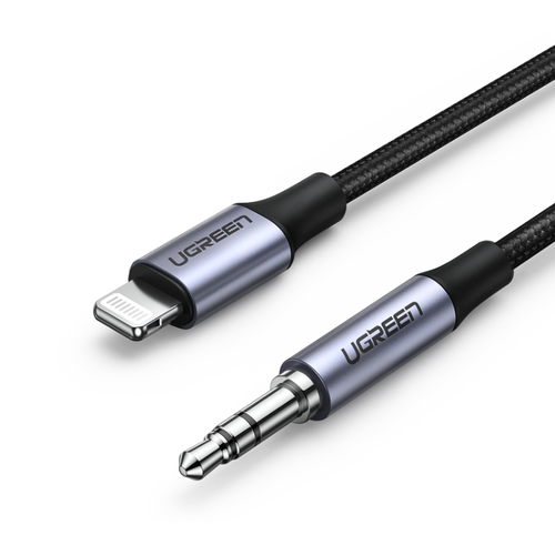 Кабель UGREEN US315 (70862) Lightning To 3.5mm Male Adapter Cable. Длина: 2м. Цвет: черный