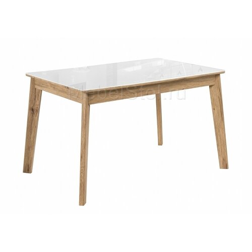 Стеклянный стол Woodville Арья 120 Белый/Дуб монтана