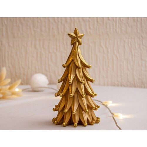 Декоративная настольная елка клодди малая, полистоун, золотая, 21 см, Koopman International AAA756330