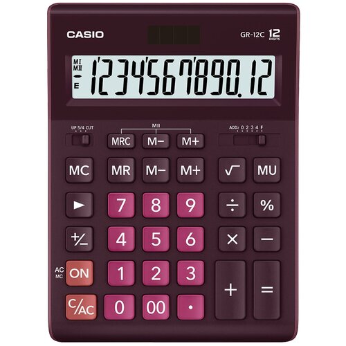 Калькулятор настольный CASIO GR-12С, бордовый