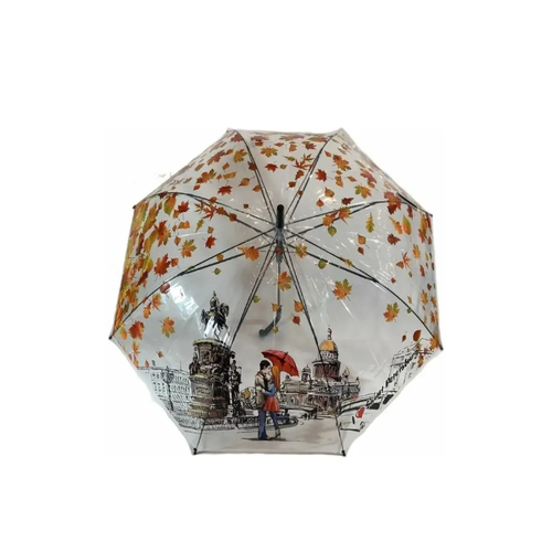 Зонт-трость GALAXY OF UMBRELLAS, полуавтомат, купол 95 см., 8 спиц, прозрачный, для женщин, мультиколор