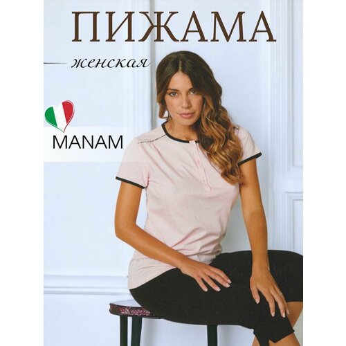 Пижама  MANAM, размер 54, черный, розовый