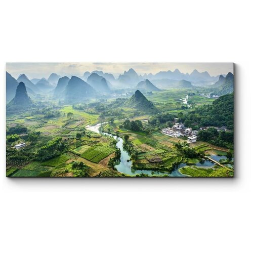 Модульная картина Китайская провинция с высоты птичьего полета 70x35