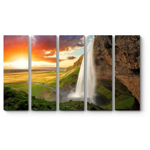 Модульная картина Живописный водопад в Исландии 140x84