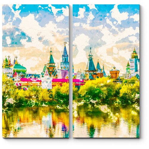 Модульная картина Измайловский Кремль солнечным днем, Москва 40x40