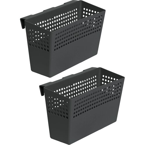 Органайзер для хранения вещей подвесной широкий Лофт, цвет серый, набор 2шт / корзинка с разделителями для мелочей в шкаф для кухни, ванной