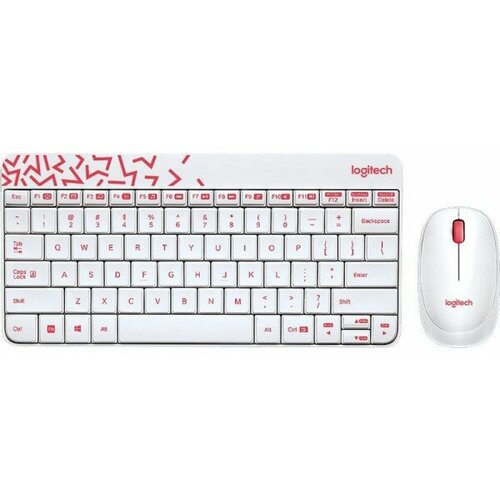 Набор периферии Клавиатура + мышь Logitech MK240 Nano (белый)