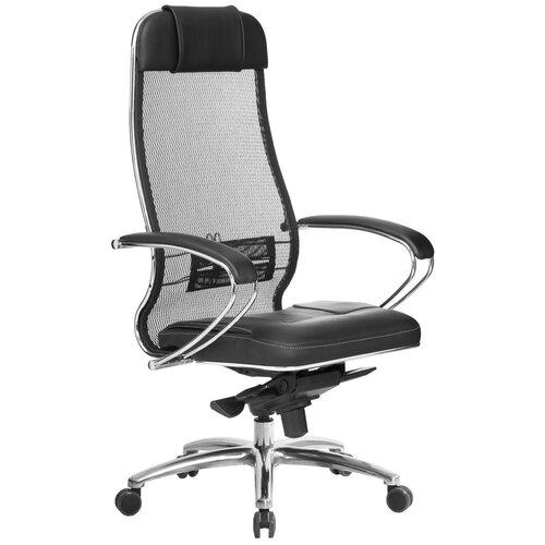 Компьютерное кресло METTA SAMURAI SL-1 для руководителя, обивка: искусственная кожа/текстиль, цвет: черный
