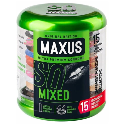 Презервативы в металлическом кейсе MAXUS Mixed - 15 шт.