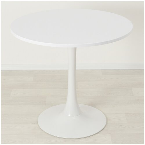 Круглый кухонный стол Tulip 18 белый/белый D75