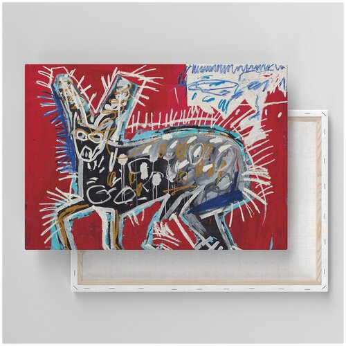Картина на холсте с подрамником / Basquiat J.M. - Red Rabbit / Баския Жан-Мишель