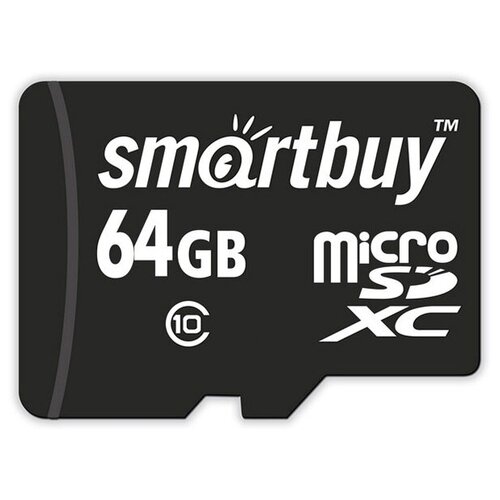 Карта памяти 64Gb - SmartBuy MicroSD Class 10 SB64GBSDCL10-00LE (Оригинальная