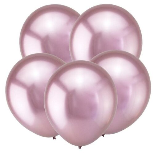 Веселуха Шар латексный 5" «Зеркальные шары», водные бомбочки, хром, розовый, набор 50 шт.