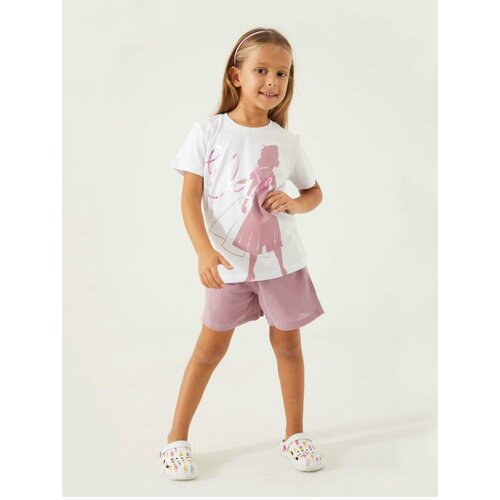 Комплект одежды , размер 4-5 лет, лиловый, белый