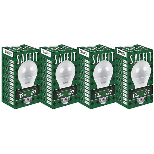 Лампа светодиодная Saffit SBA6012 55008, E27, A60, 12 Вт, 4000 К