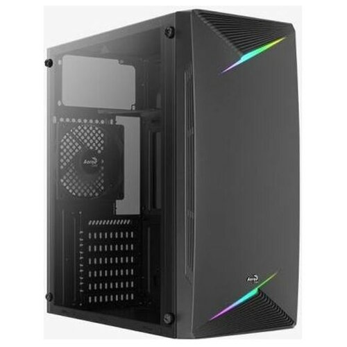 Корпус Aerocool TALON-A-BK-v1 (2xUSB 2.0+USB 3.0, 2xAudio, 0.5 мм, прозрачная стенка-акрил, 120 мм FAN, ATX, без БП)