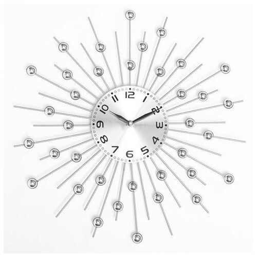 Часы настенные, серия: Ажур, Зеркальные сферы, плавный ход, d-39 см, циферблат 13 см