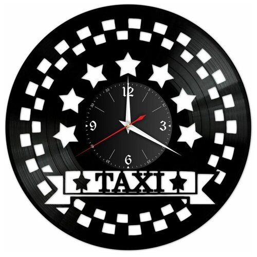 Часы из винила Redlaser "Такси, Taxi" VW-12156