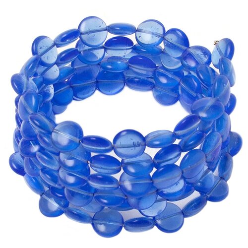 Жесткий браслет Divetro, стекло, размер 16 см., диаметр 6 см., синий