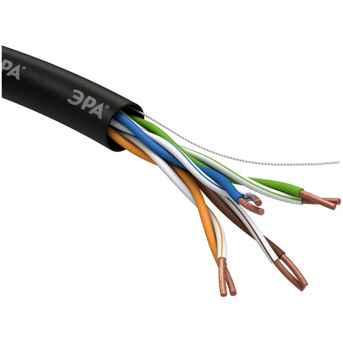 Кабель UTP 4x2x24 AWG Cat5e CU PE OUTDOOR 305м ЭРА Б0044431 (упак.305 м.)