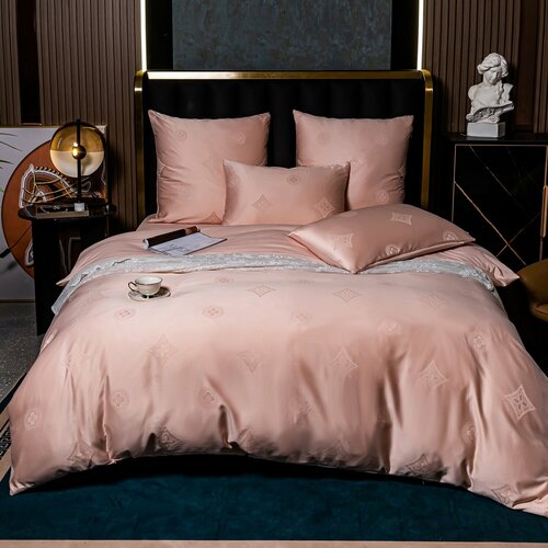 Комплект постельного белья ситрейд Сатин Жаккард GC001, Евро, простыня 230x250 см, наволочки 50x70, светло-розовый