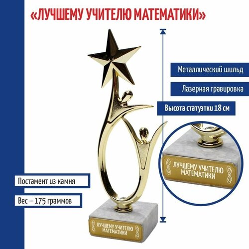 Подарки Статуэтка "Лучшему учителю математики" со звездой (18 см)