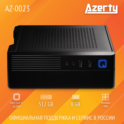 Мини ПК Azerty AZ-0023 (Intel i7-2620M 2x2.7GHz, 8Gb DDR3L, 512Gb SSD, Wi-Fi, BT)