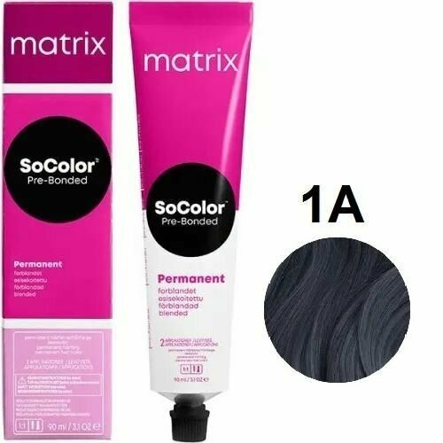 Matrix крем краска для волос 1А иссиня-черный пепельный 90мл