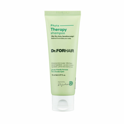 Шампунь бессульфатный универсальный для всех типов волос Dr. For Hair Phyto Therapy Shampoo, 70 мл
