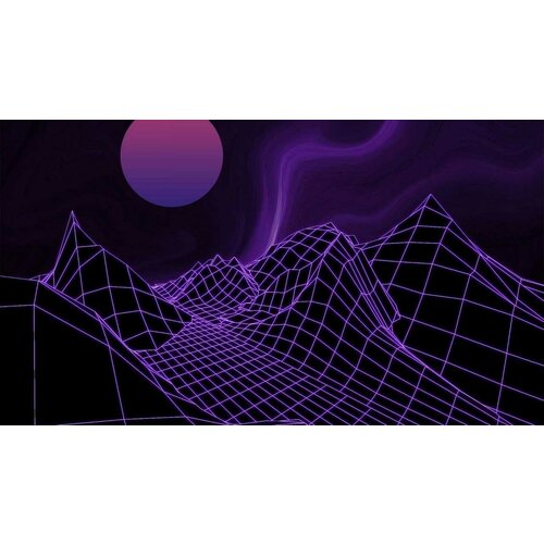 Картина на холсте 60x110 Альянс Лес "3D Сетка Шар Фиолетовый Рельеф" на подрамнике / интерьер/ декор