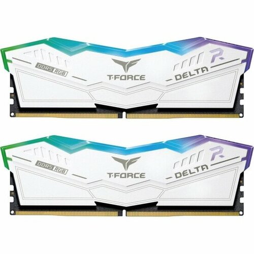 Оперативная память Team Group DDR5 T-Force Delta RGB 48GB (2x24GB) 7600MHz CL36 (36-47-47-84) 1.4V White (FF4D548G7600HC36EDC0)