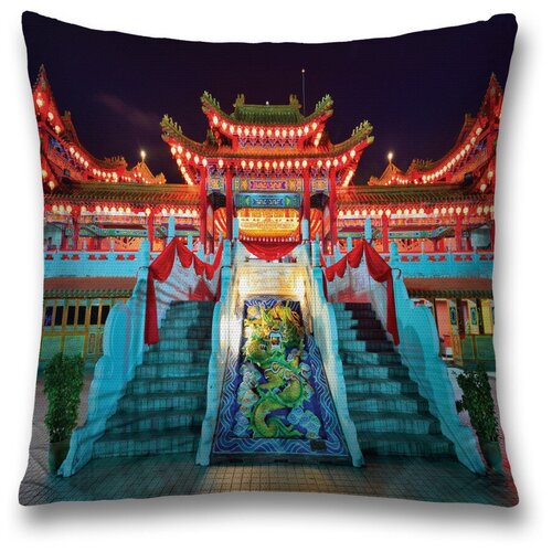 Наволочка декоративная на молнии, чехол на подушку JoyArty "Китайский декор" 45х45 см